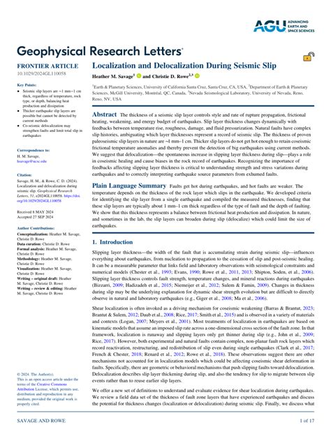 Pdf Localization And Delocalization During Seismic Slip