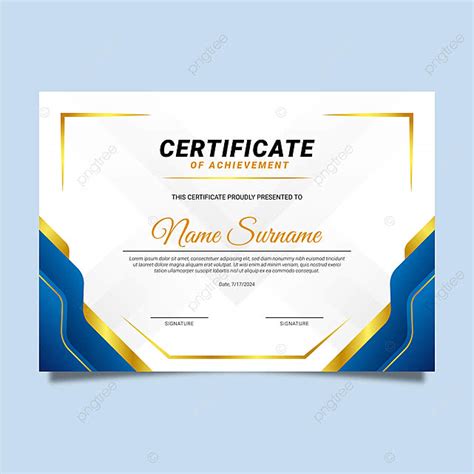 Blue Certificate Template Border With Elegant Style Vector Template Download On Pngtree