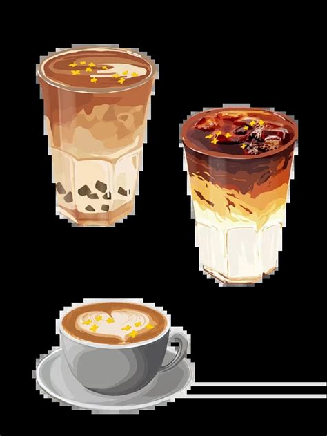 手绘 奶茶 花瓣网