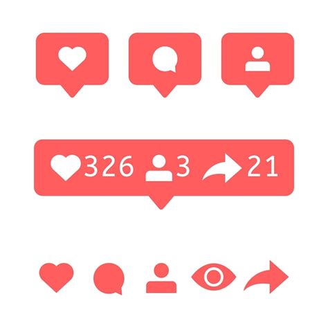 Premium Vector Like Comment Follow Icon Social Media Notifications