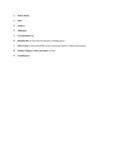 Systematic Review Structure Template Pdf Systematic Review Citation