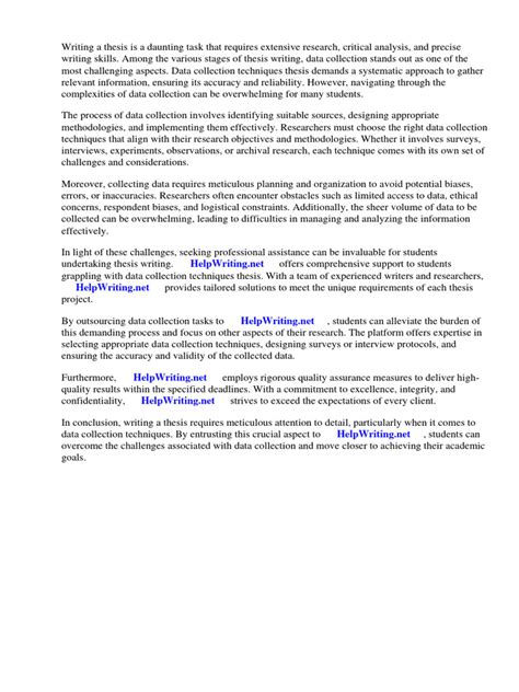 Data Collection Techniques Thesis Pdf Methodology Survey Methodology