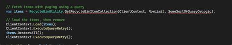 Bug Restore Pnprecyclebinitem Rowlimit Parameter Appears To Be Broken · Issue 2485 · Pnp