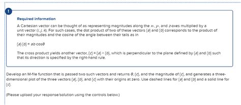 Solved Required Information A Cartesian Vector Can Be Chegg
