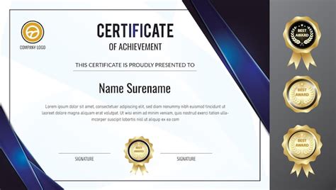 Premium Vector Certificate Blue