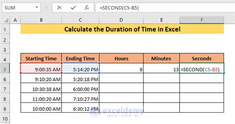 How To Calculate The Duration Of Time In Excel 7 Methods Exceldemy