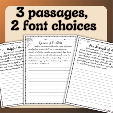 Spiders And Webs Halloween Science Cursive Copywork For October 3rd