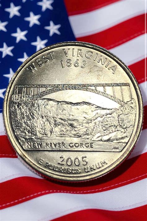 2005 P And D West Virginia State Quarter Circulated Us Mint 25c Coin