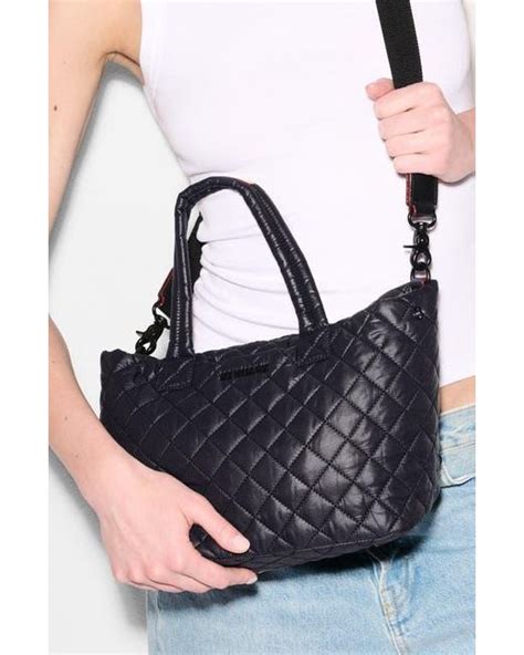 Mz Wallace Small Metro Quilted Nylon City Tote In Black Lyst