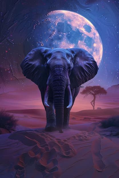 Ilustracja Fantazyjna O Słoniu Obraz Wygenerowany Przez Ai