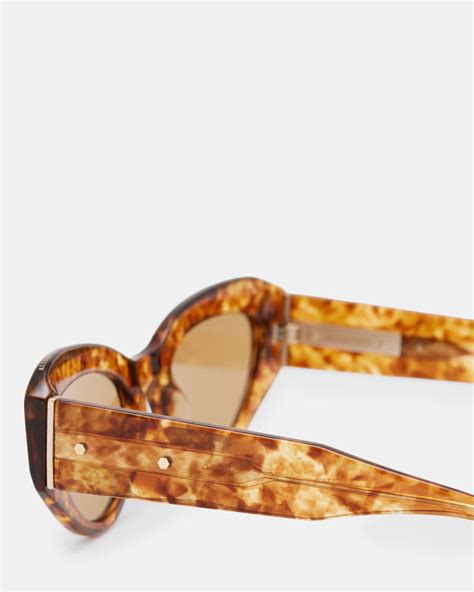 Allsaints Calypso Bevelled Cat Eye Sunglasses In Tort Rust Endource