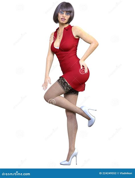 Secretary In Mini Skirt And Stocking Stock Illustration Illustration