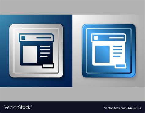 White Browser Window Icon Isolated On Blue Vector Image