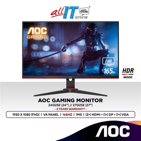 AOC G SE G SE Full HD Hz HDR Gaming Monitor Adaptive Sync VA Panel