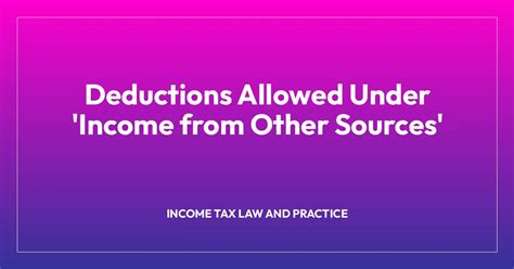 Deductions Allowed Under Income From Other Sources • Bcom Institute