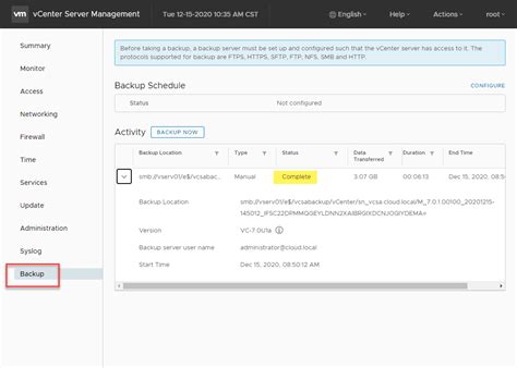 Backup Vcenter Server To Windows File Share Virtualization Howto