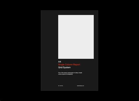 a4 single column report grid system for indesign behance