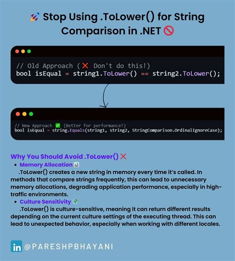 Paresh Bhayani On Linkedin Csharp Dotnet Stringcomparison