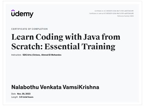 Vamsi Nalabothu On Linkedin Java Core Oops Certification Udemy