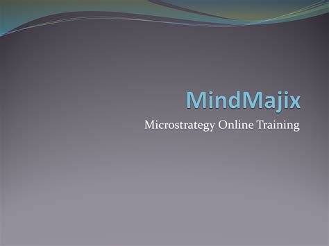 microstrategy online training pptx powerpoint presentation ppt