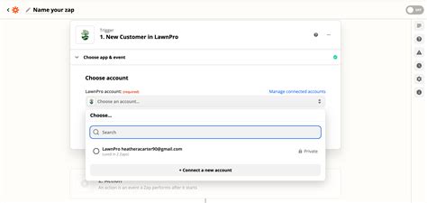 setting up a zap trigger lawnpro software help