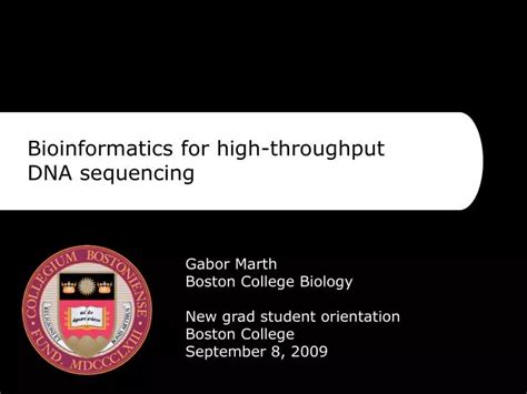 Ppt Bioinformatics For High Throughput Dna Sequencing Powerpoint