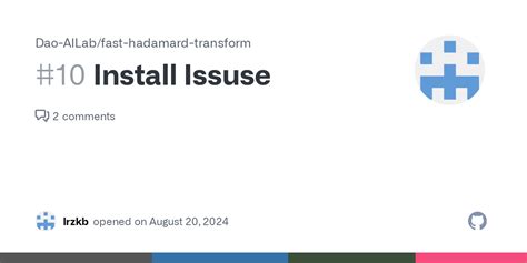 Install Issuse Issue Dao Ailab Fast Hadamard Transform Github