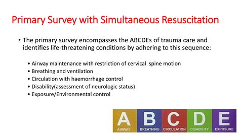 Primary Survey And Initial Assessment Of Trauma Pptx