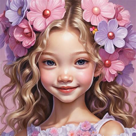 Girl With Pastel Pink Flowers By Fallinginlovewithai On Deviantart