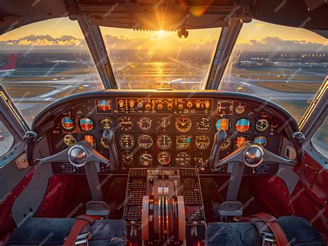 Hyper Detailed Cockpit View Of Airplane Landing At Remote Airfield