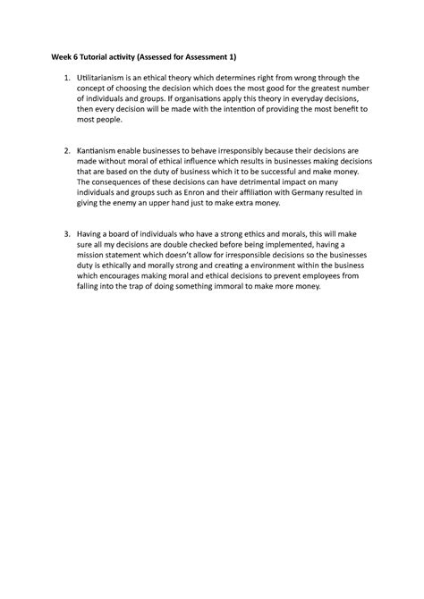 Week Q Week Tutorial Answers Week Tutorial Activity Assessed For Assessment Studocu