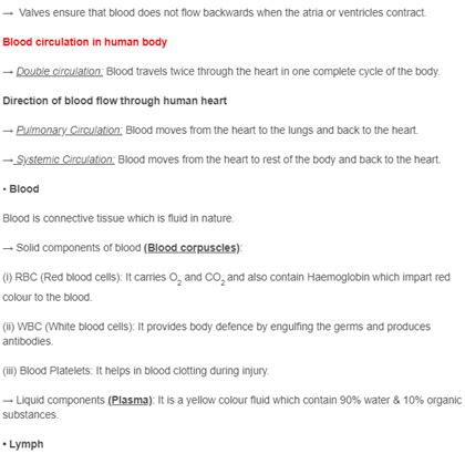 CBSE Class 10 Chapter 6 Revision Notes Science Life Processes