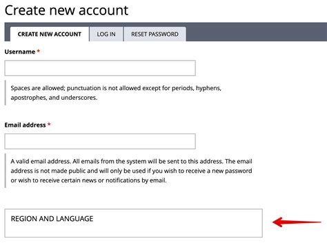 empty region and language fieldset on registration page · issue 6073 · backdrop backdrop