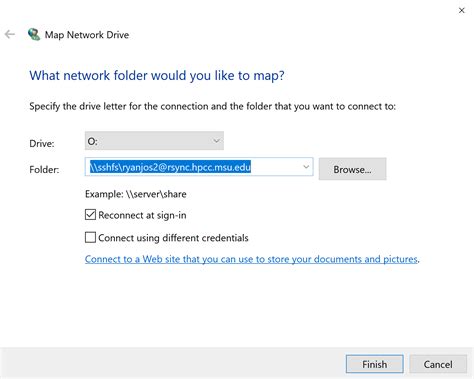 mapping drives using sshfs msu hpcc user documentation