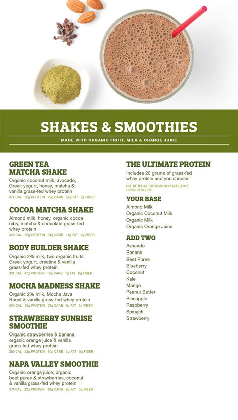 Life Cafe Menu Meals Snacks For Your Healthy Diet At Life Time