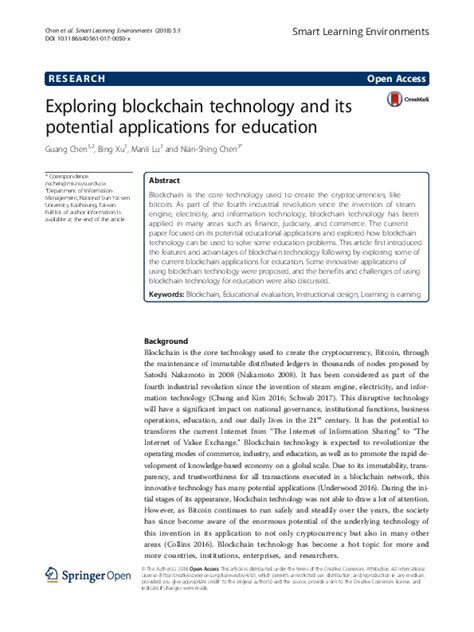 Pdf Exploring Blockchain Technology And Its Potential Applications For Education