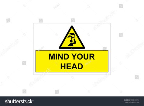 Mind Your Head Sign Board Vector Stock Vector Royalty Free 1758157094