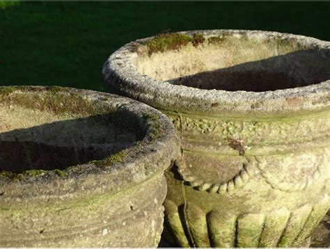 Weathered Round Planters Pair