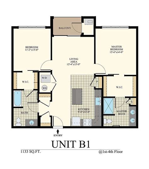 Two Bedroom Apartments Floor Plans 2 Bedroom Apartment Plan Examples