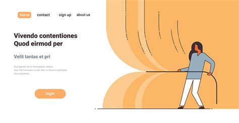 그랜드 행사 축 하 비즈니스 이벤트 프레 젠 테이 션 개념 여성 만화 캐릭터 전체 길이 라인 수평 복사 공간을 시작할 준비가 여 밧줄을 당기는 여자 날아오름 활동에 대한