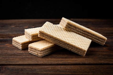 Premium Photo Delicious Vanilla Wafer Biscuit