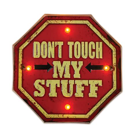 Metal Sign Retro Led Dont Touch Plastrol B2b