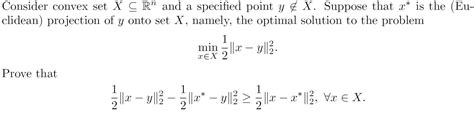 solved consider convex set x cr” and a specified point y and