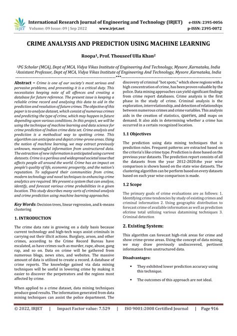 Crime Analysis And Prediction Using Machine Learning Pdf