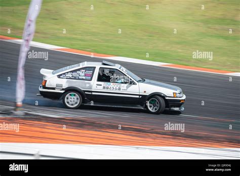 A Toyota Corolla Sprinter Trueno Ae86 Practicing Drifting Techniques On
