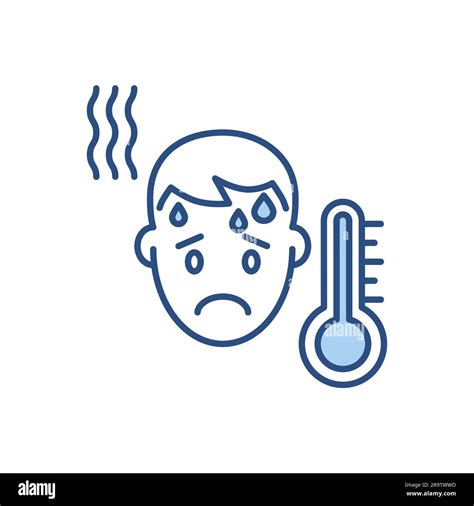 High Body Temperature Related Vector Icon Man Head And High
