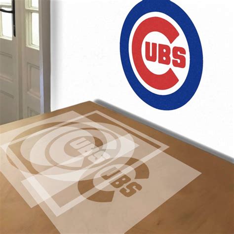 Chicago Cubs Stencil In 3 Layers