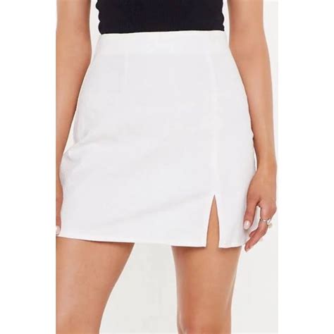 Sexy And Good Quality White Mini Slit Skirt With Slit Shopee Philippines