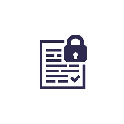 Document Protection And Data Security Icon Vector 19468678 Vector Art At Vecteezy