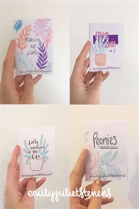 Plant Drawing Mini Art Zines Diy Mini Zine Ideas Mini Zine Template